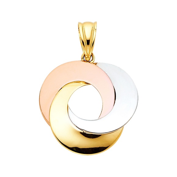 TGDJ | Accessories | 4k Tri Color Love Circle Pendant | Poshmark